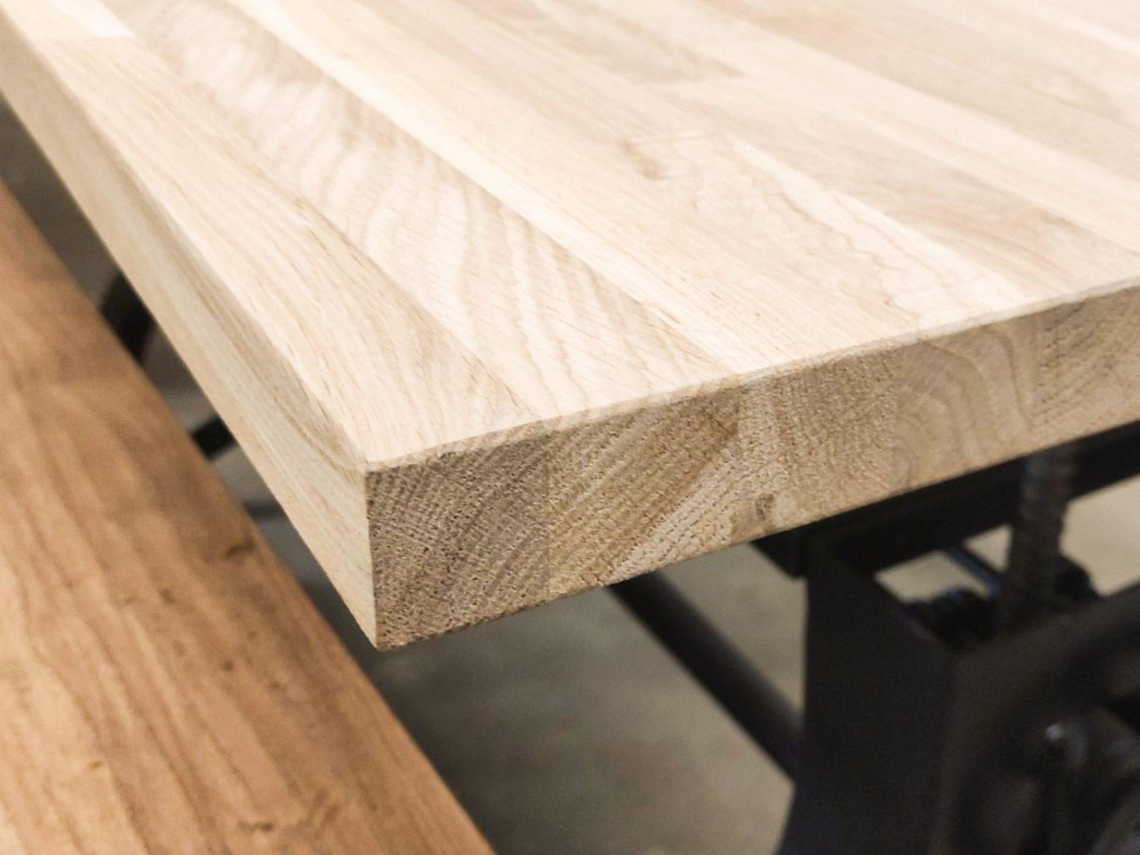 Tafelblad recht - Massief eiken (vingerlas) - 40 mm - Bouwie